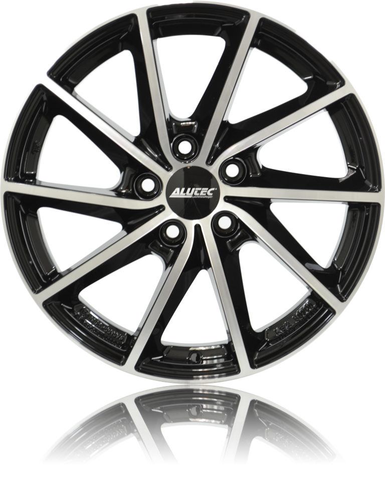 837 Alutec Singa Shiny black with polished front - Alutec Velgen